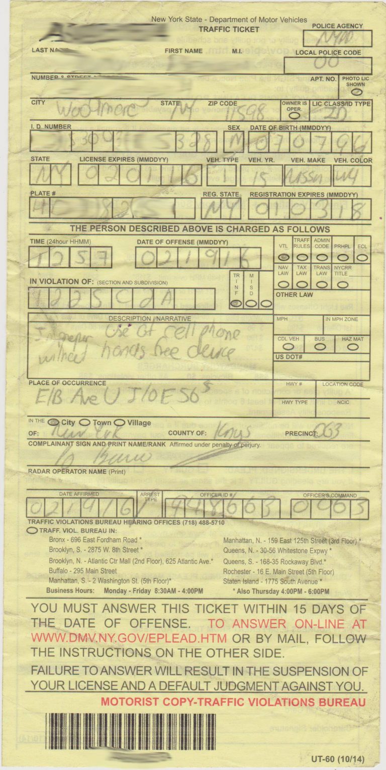 Guide to Fighting A NYC Cell Phone Ticket - Rosenblum Law